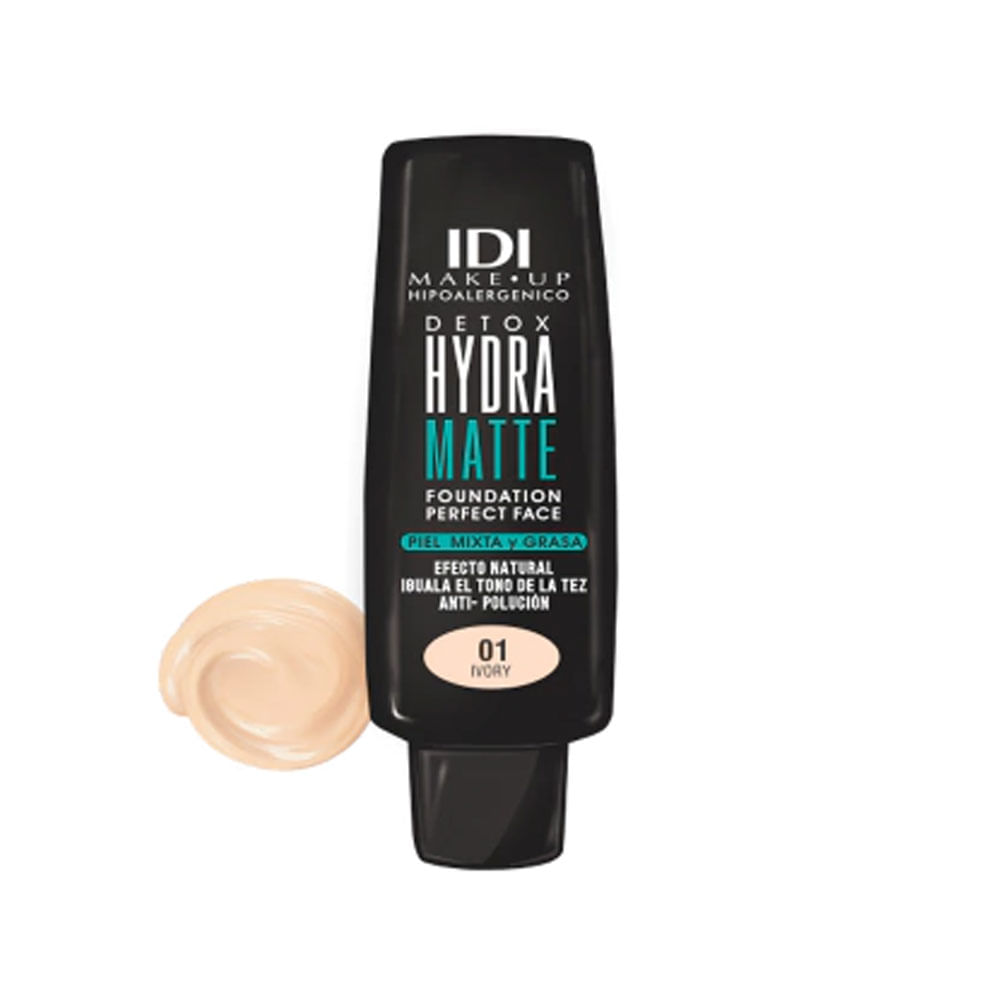 Maquillaje Fluido Hydra Matte Detox Tono 01 Ivory - Farmacias Vilela