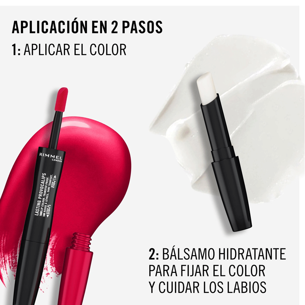 Labial Líquido Rimmel Lasting Provocalips 500 Kiss The Town Red ...
