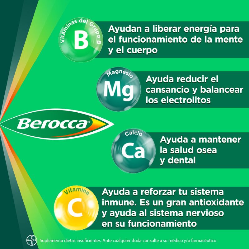 Berocca Performance Suplemento Dietario A Base De Vitaminas Y Calcio x ...