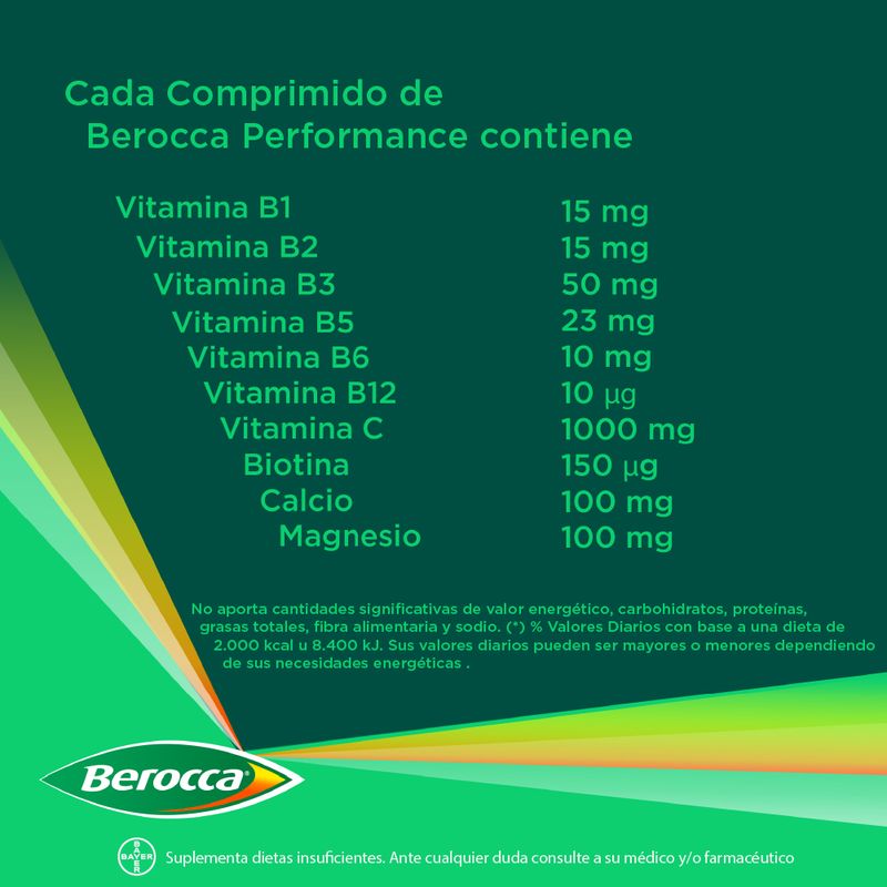 Berocca Performance Suplemento Dietario A Base De Vitaminas Y Calcio x ...