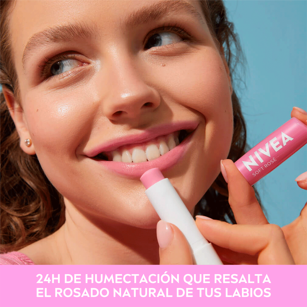 Bálsamo Labial Humectante Nivea Soft Rosé - Farmacias Vilela