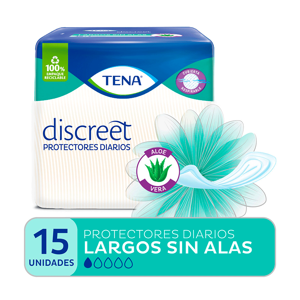Protectores Diarios Tena Largos Sin Alas 15u - Farmacias Vilela