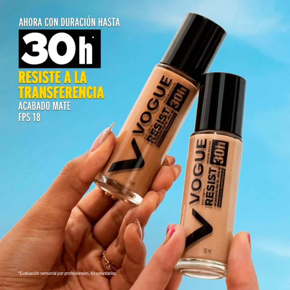Base Líquida Vogue Resist 30h 04 Trigo 30ml - Farmacias Vilela