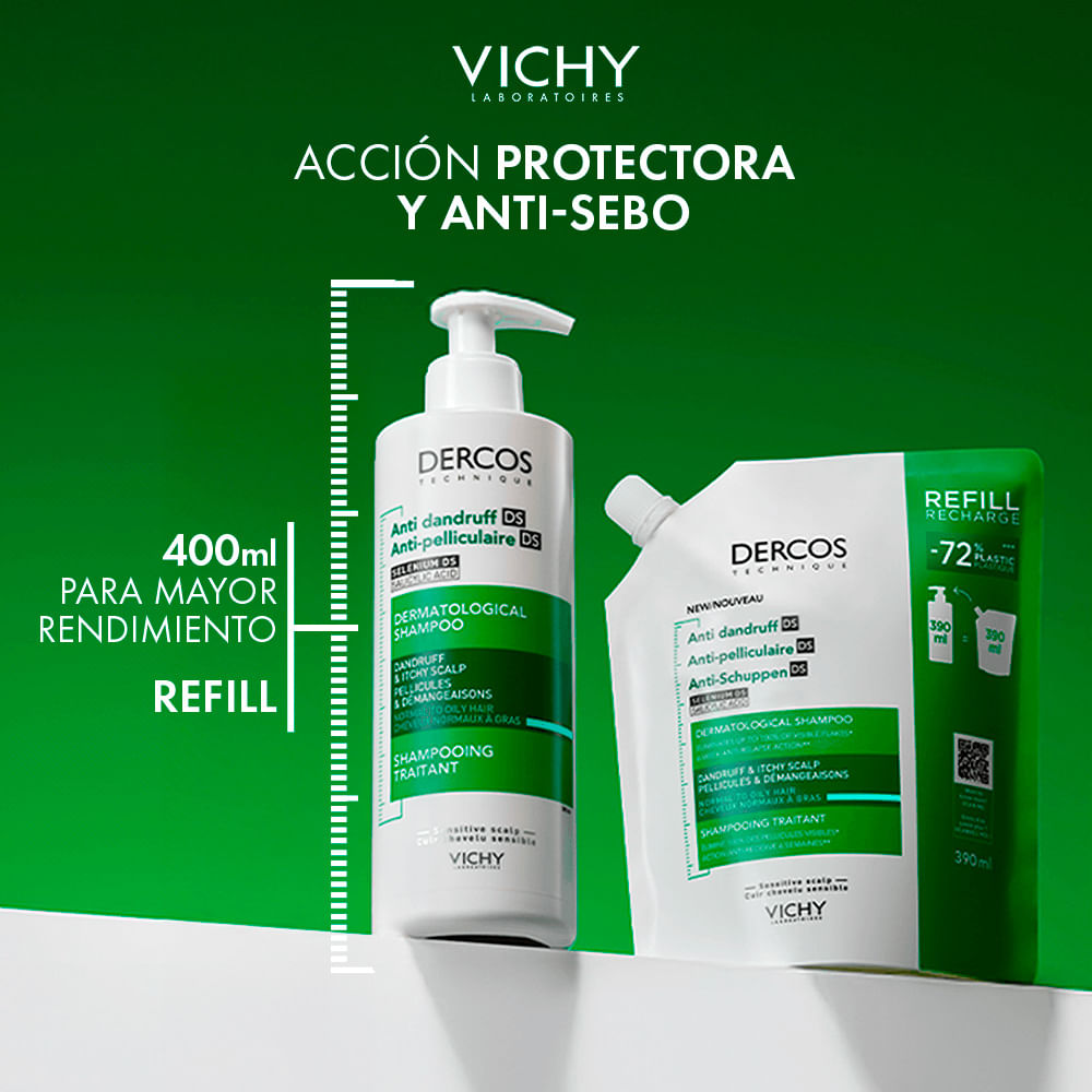 Recarga Vichy Dercos Shampoo Anticaspa Cabello Normal A - Farmacias Vilela