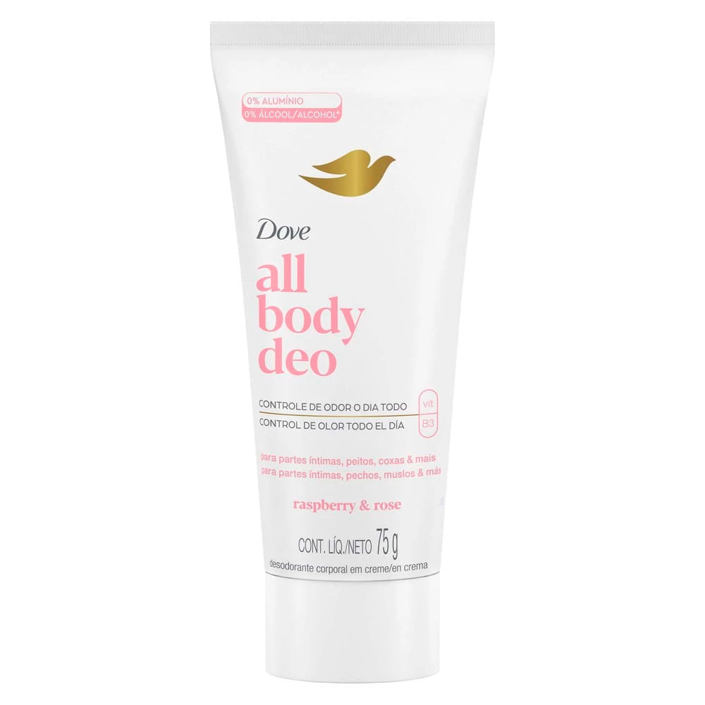 Desodorante All Body Deo Crema Dove Raspberry & Rose 75g - Farmacias Vilela